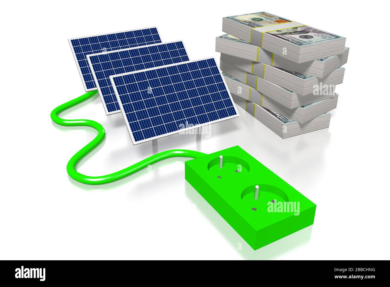 Money, solar panels concept Stock Photo - Alamy