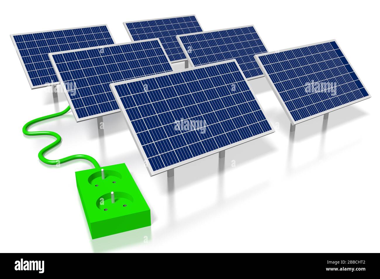 Solar panels concept - 3D illustration Stock Photo - Alamy