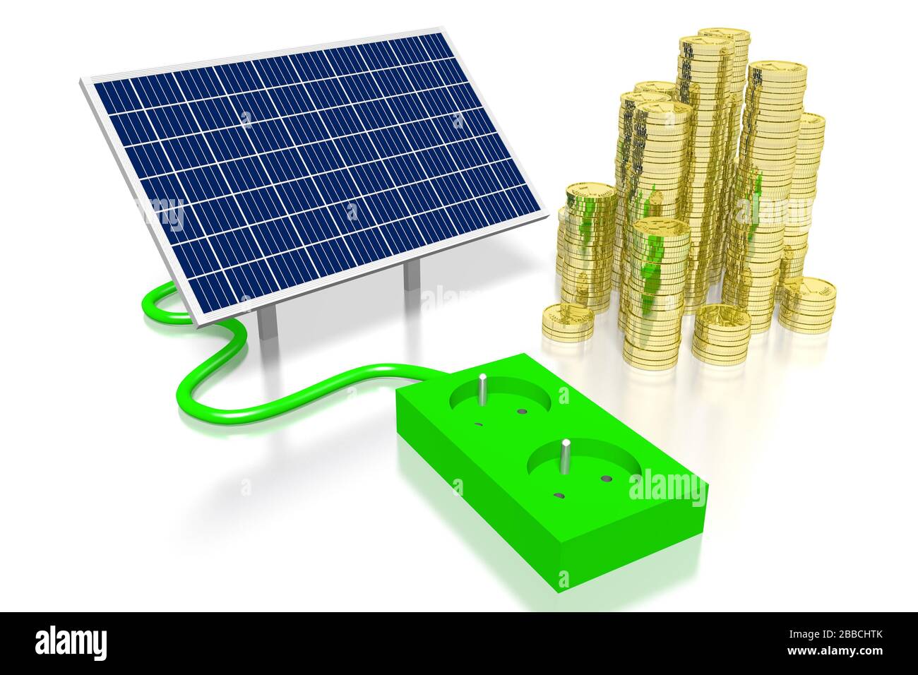 Solar panels concept - 3D illustration Stock Photo - Alamy