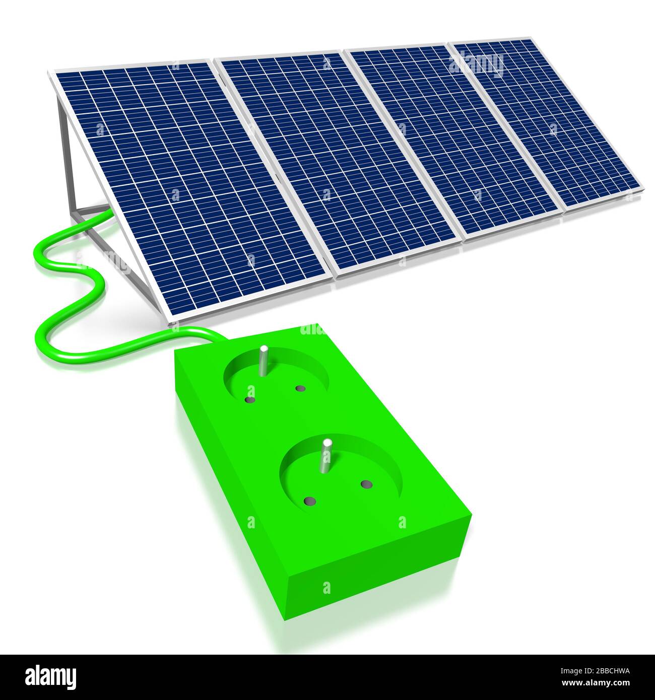 Solar panels concept - 3D illustration Stock Photo - Alamy