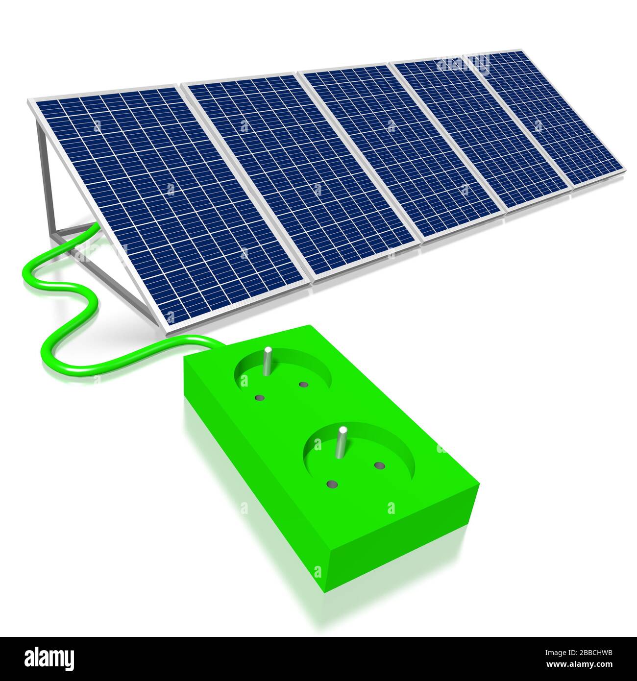 Solar panels concept - 3D illustration Stock Photo - Alamy