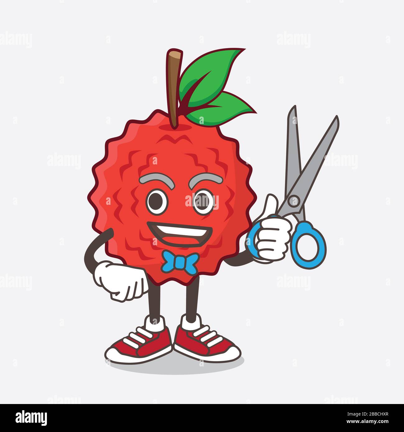 An illustration of Lychee Fruit cartoon mascot character as smiling ...
