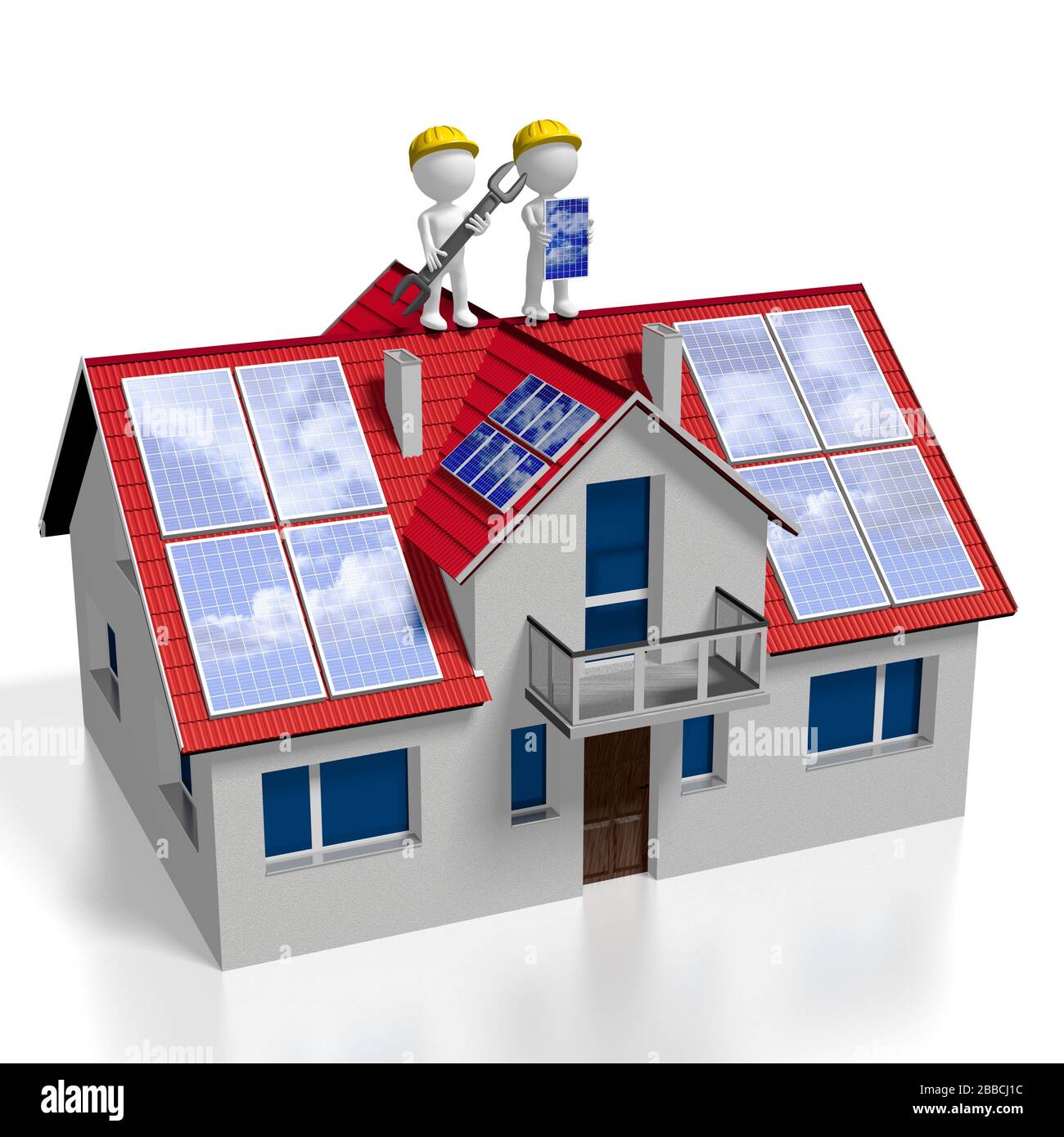 3D solar/ photovoltaic panels concept - installation/ montage company ...