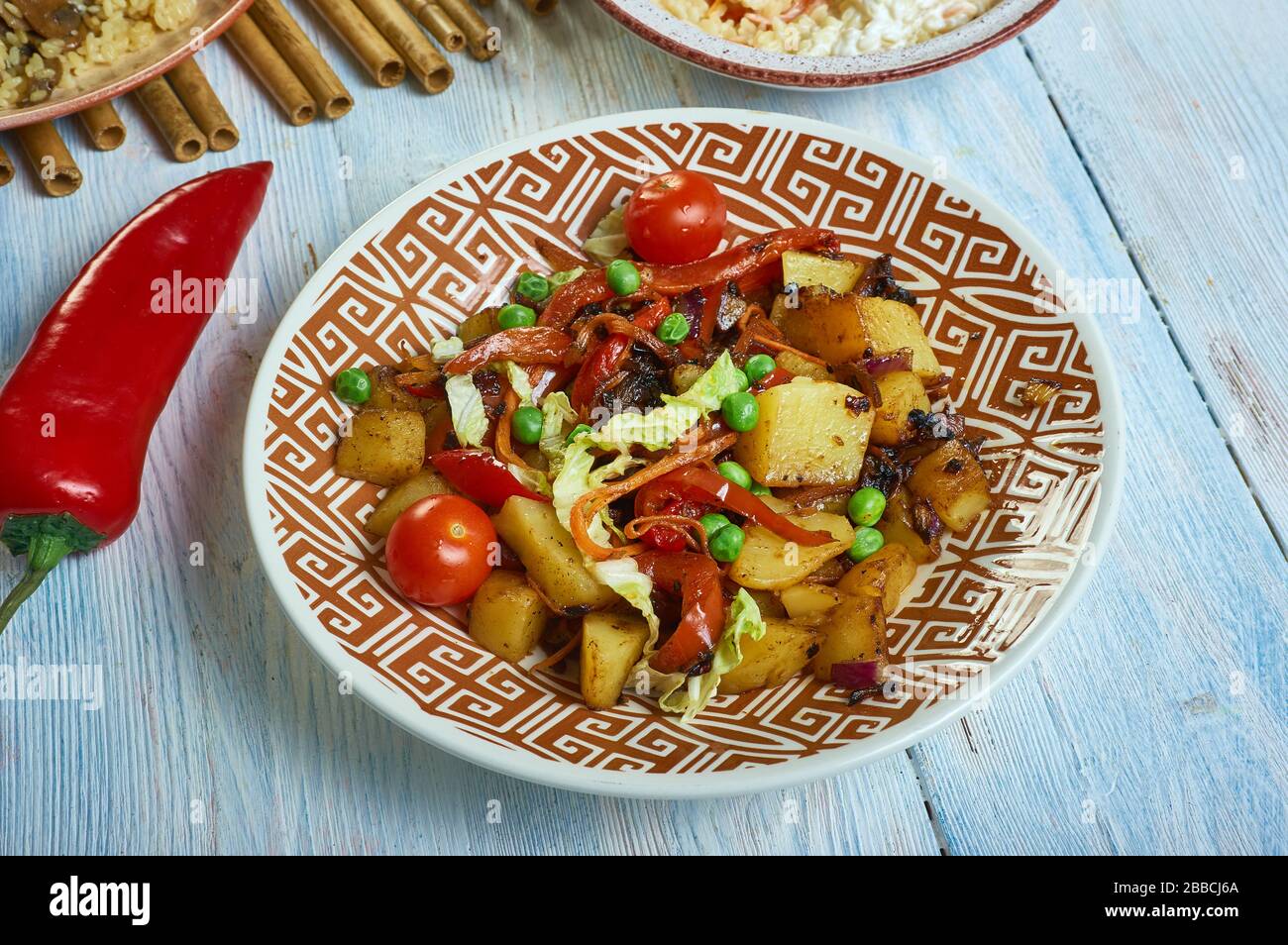 Ethiopian Vegetable Tibs, Ethiopian dish consisting of spicy Stock ...