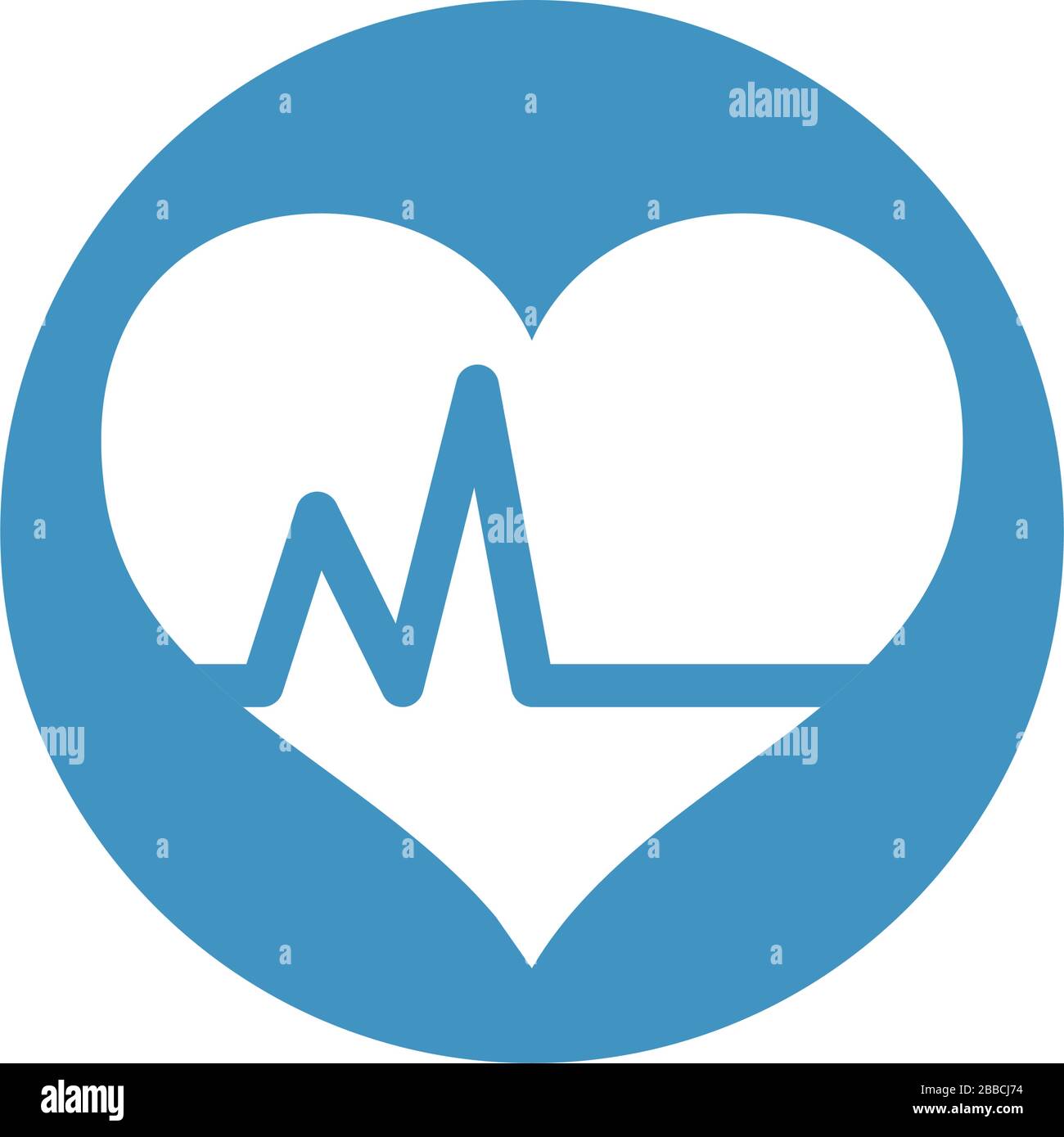 cardio heart icon over white background, block style, vector ...