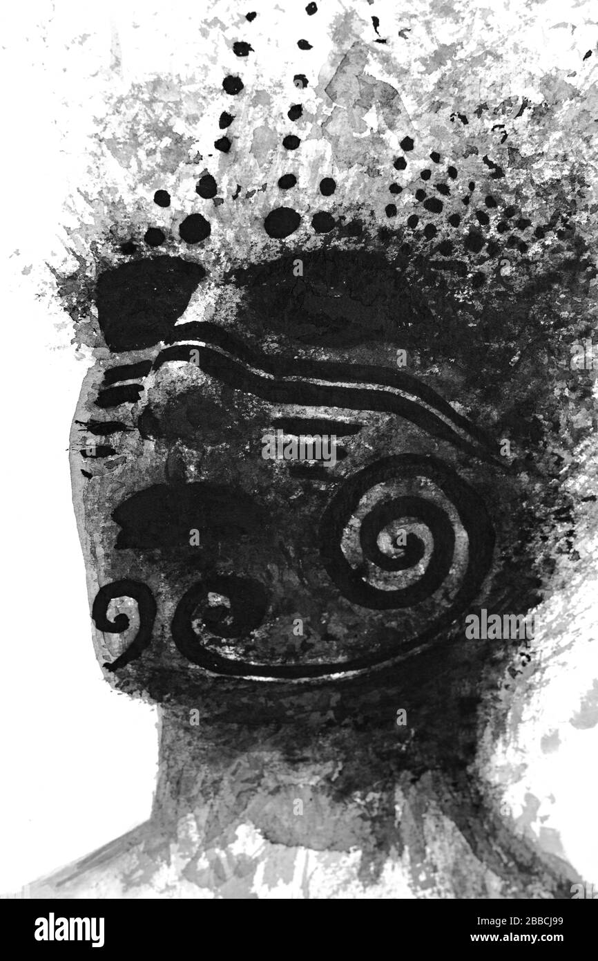 Hand drawn illustration of a mask Stock Photo - Alamy
