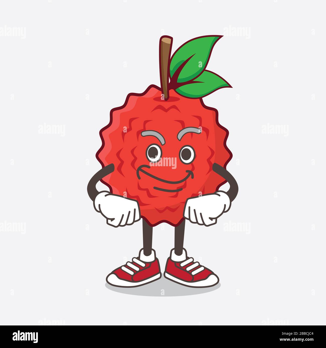 An illustration of Lychee Fruit cartoon mascot character with smirking ...
