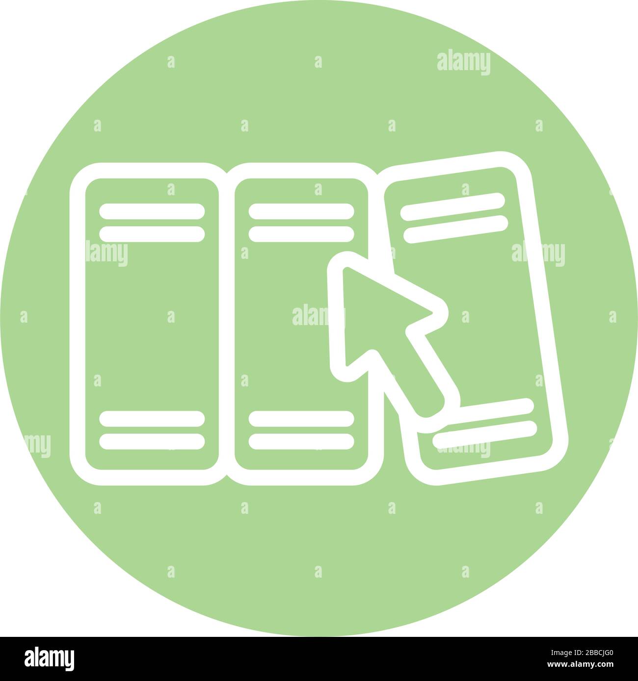 education online concept, books with cursor icon over white background ...