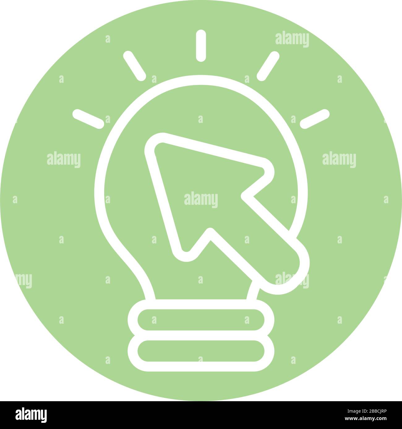 education online, bulb light with cursor icon over white background ...