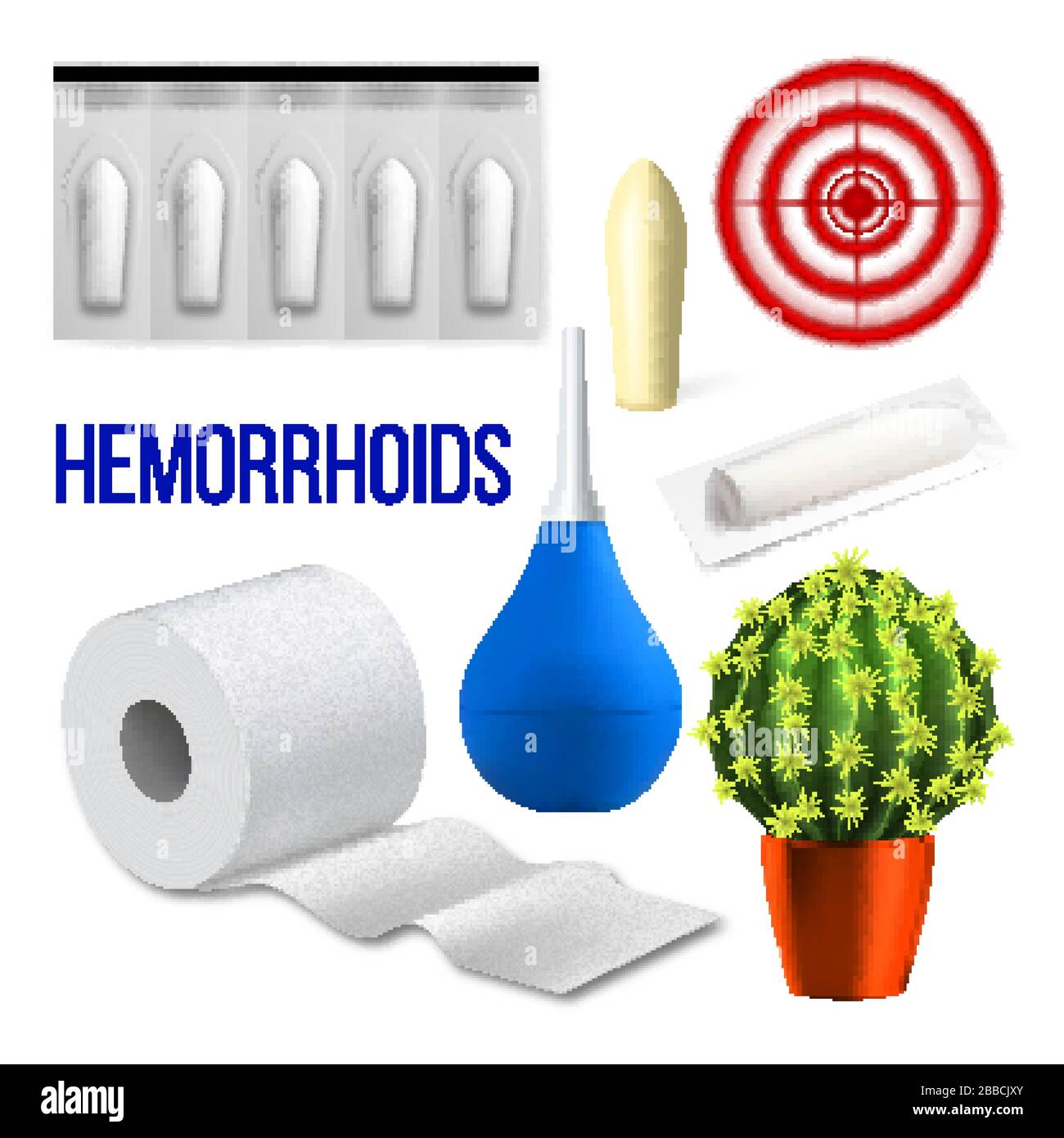 Hemorrhoids Medical Problem Collection Set Vector Stock Vector Image ...