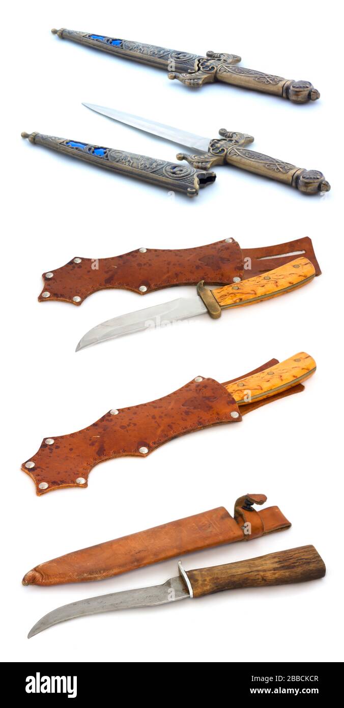 Collection of knives isolated on white background. Full size Stock ...