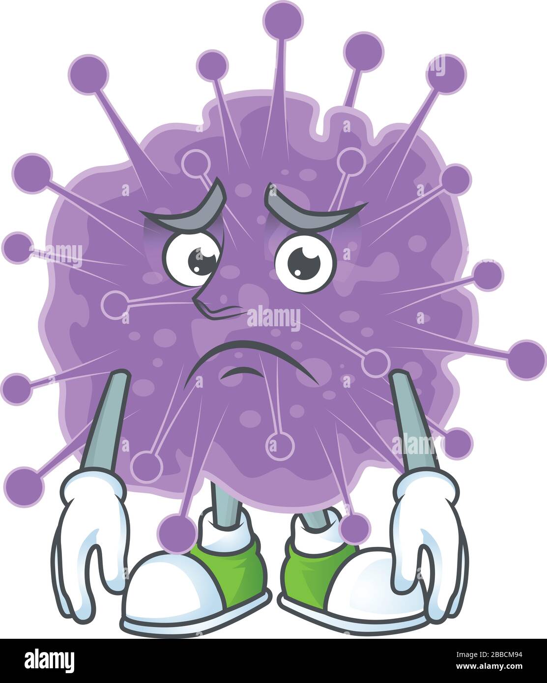 Coronavirus influenza mascot design style with worried face Stock ...