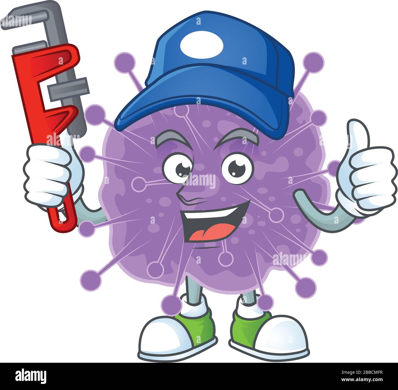 Smart Plumber worker of coronavirus influenza cartoon character design ...