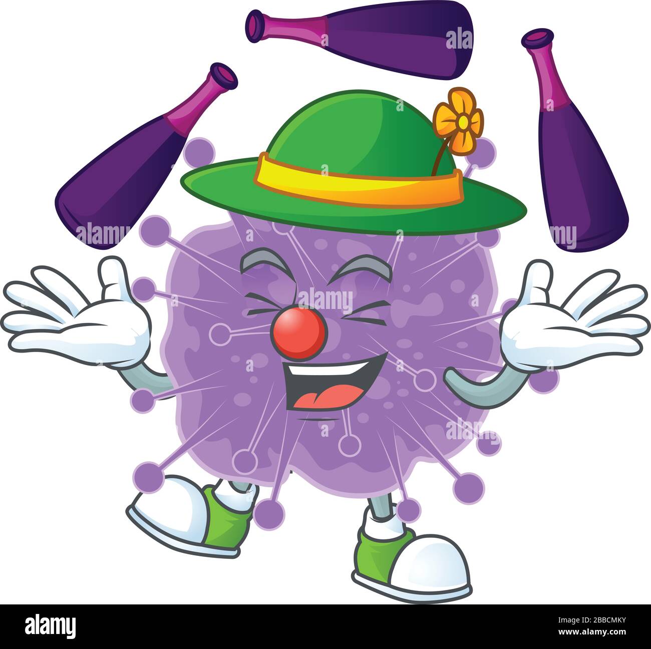 Coronavirus influenza cartoon character concept love playing Juggling ...
