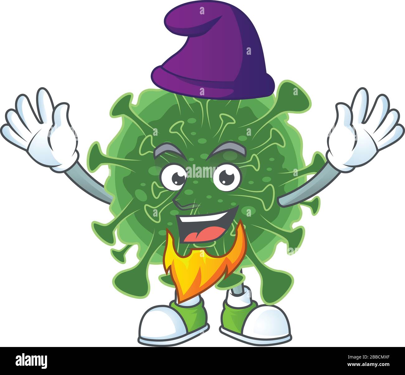 Cute cartoon design of wuhan coronavirus performed as an Elf Stock ...