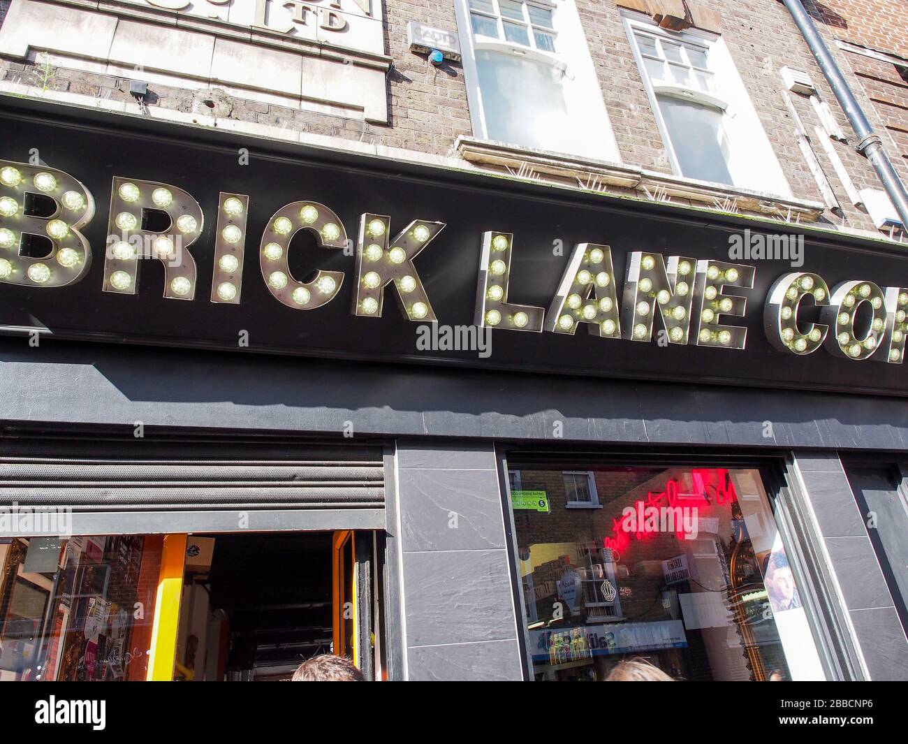 Brick Lane neon sign - London Stock Photo - Alamy