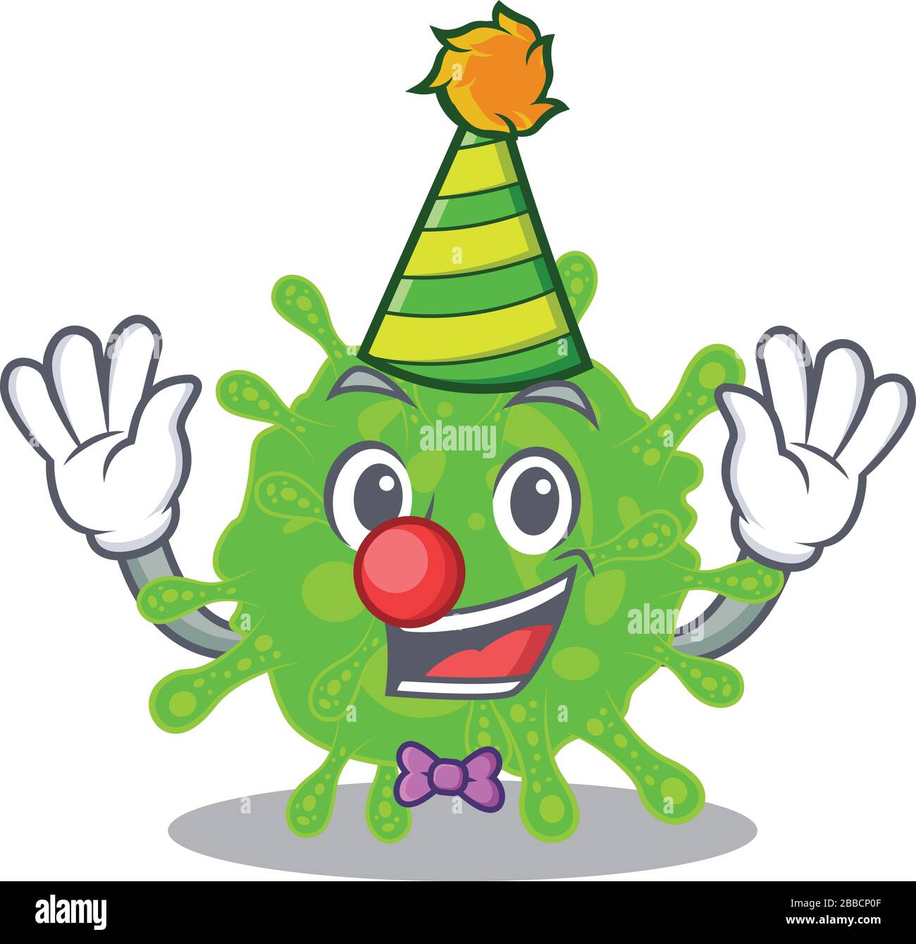 Cute and Funny Clown flaviviridae cartoon character mascot style Stock ...