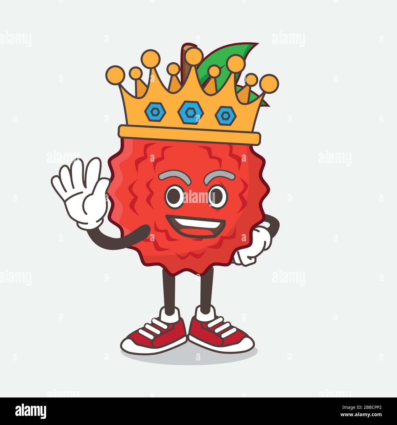 Red Lychee Fruit Mascot Character Vector Illustration Stock Vector ...