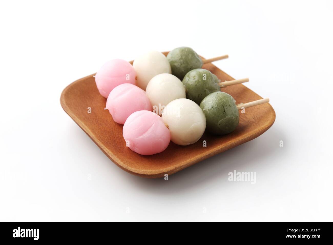 dango 3 colored dumpling rice cake Japanese confectionery on plate ...