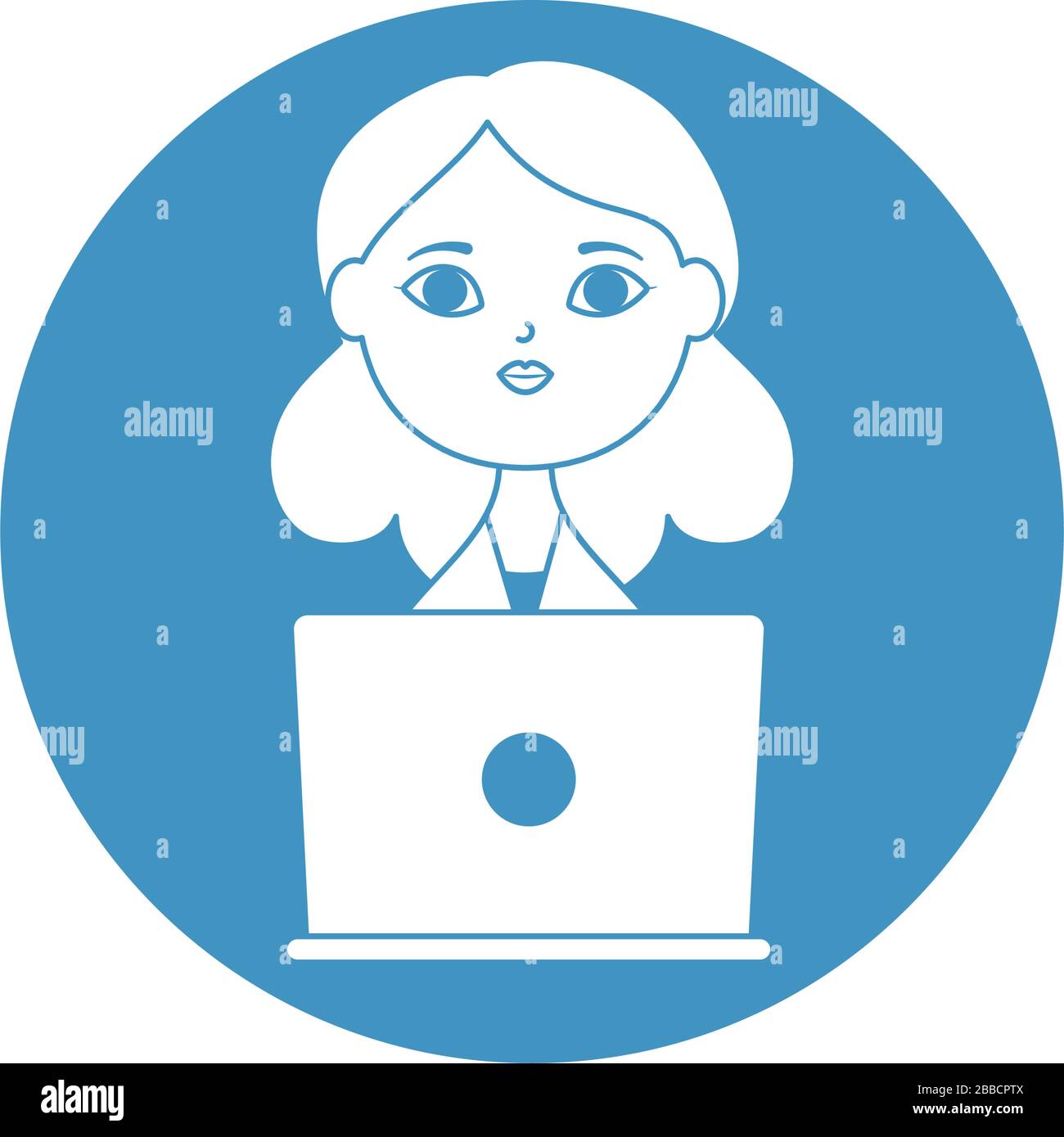 health online concept, cartoon medical doctor with laptop computer icon ...