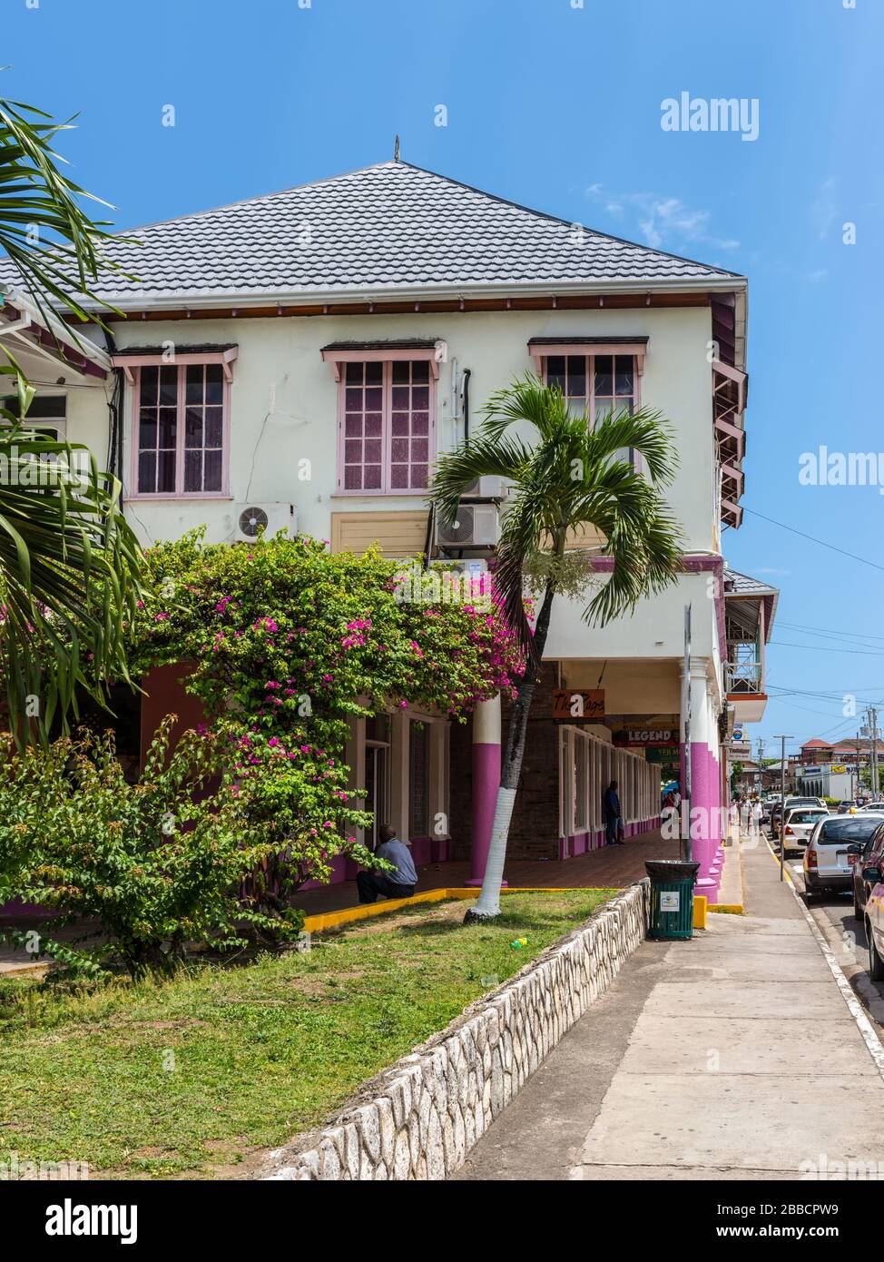 Ocho Rios, Jamaica - April 22, 2019: Street view of Ocho Rios at day ...