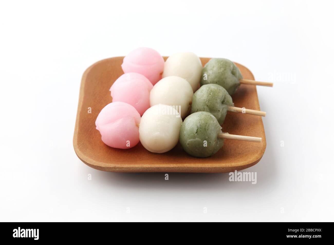 dango 3 colored dumpling rice cake Japanese confectionery on plate ...