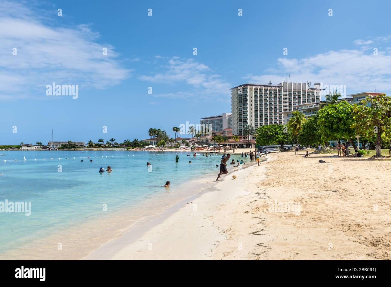 Ocho Rios, Jamaica - April 22, 2019: The Ocho Rios Bay Beach also ...