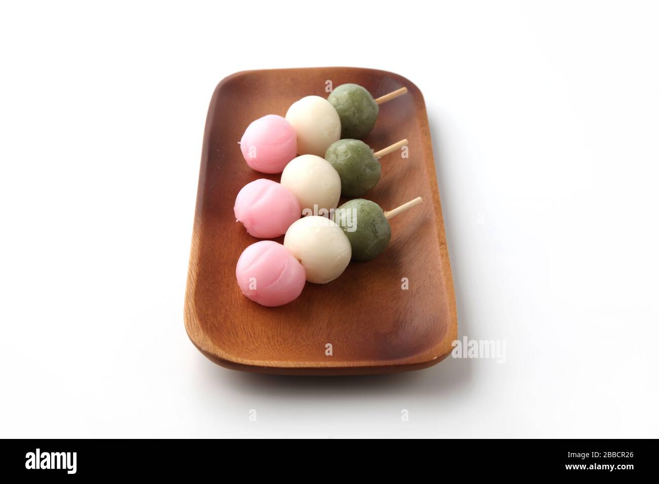 dango 3 colored dumpling rice cake Japanese confectionery on plate ...