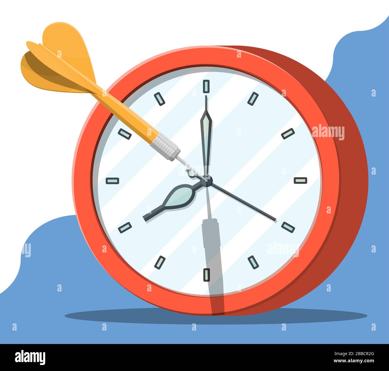 Target with dart arrow and clock. Time management, planning, business ...
