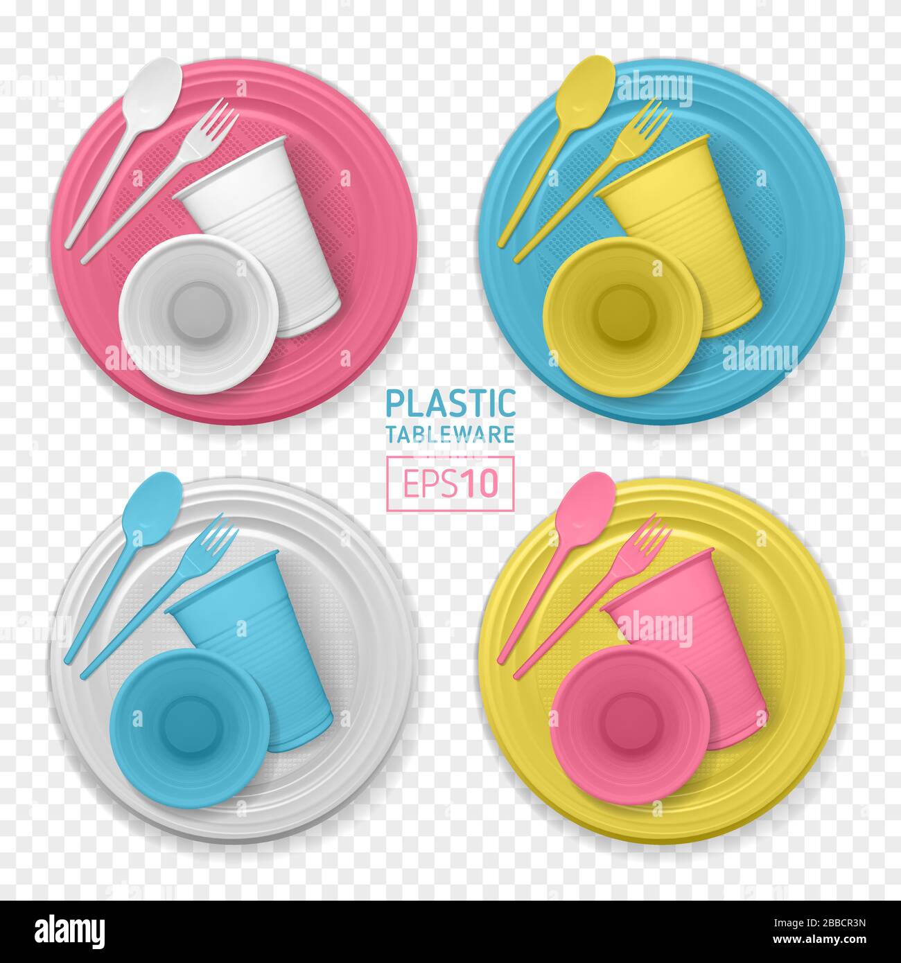 Disposable cutlery plastic Stock Vector Images - Alamy