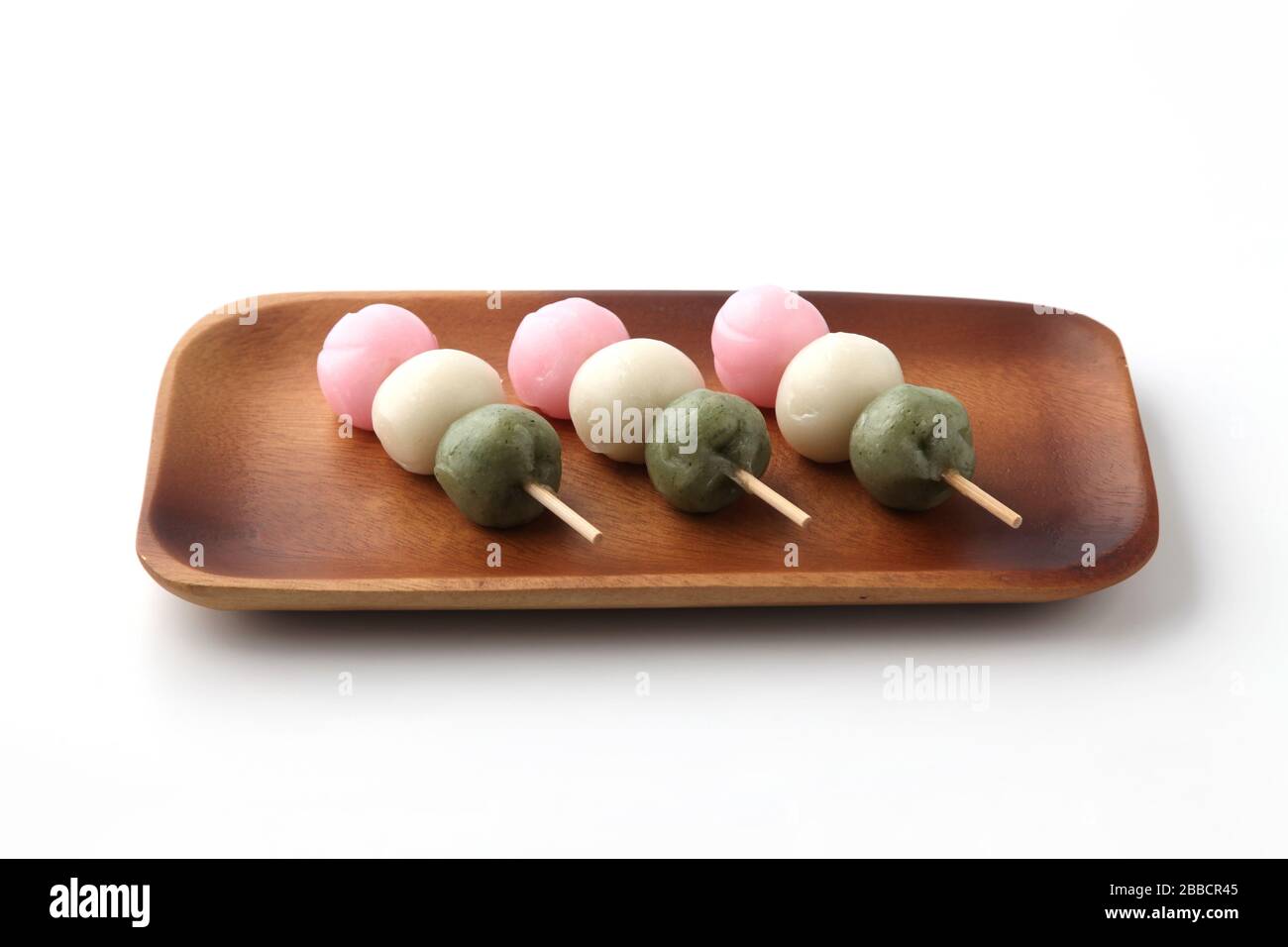 dango 3 colored dumpling rice cake Japanese confectionery on plate ...