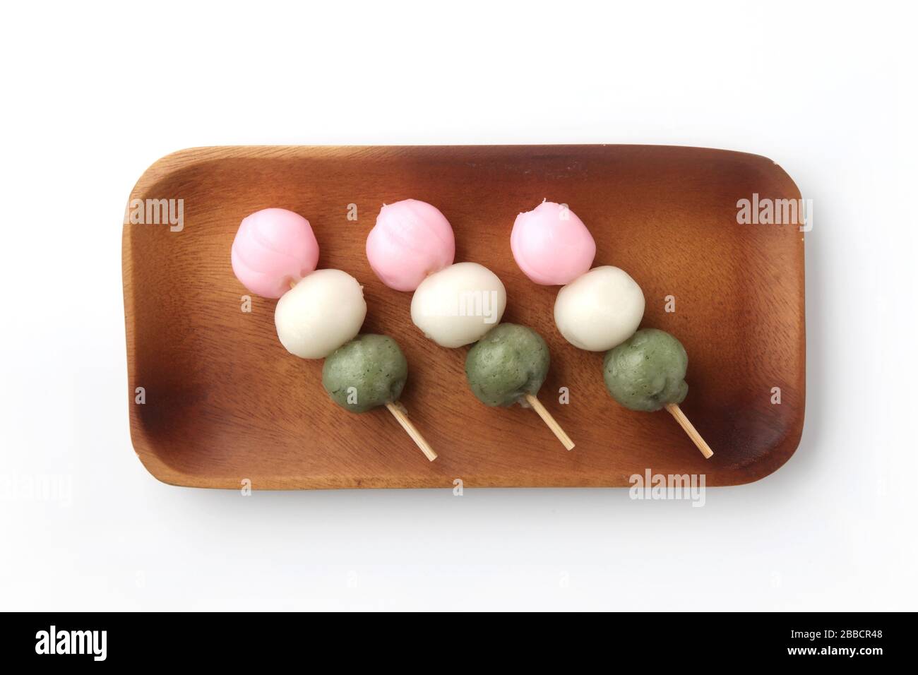 dango 3 colored dumpling rice cake Japanese confectionery on plate ...
