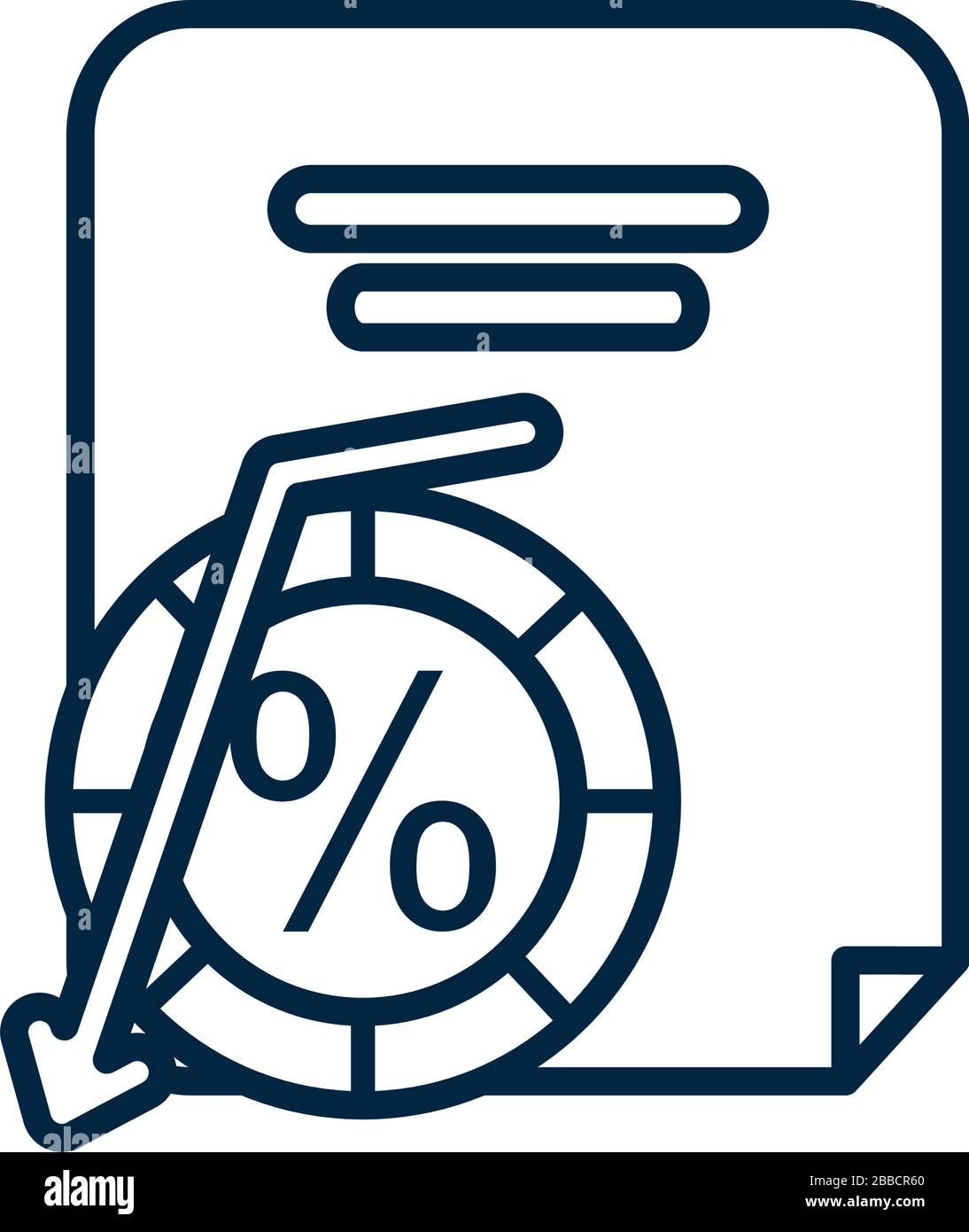 report document with coin and financial arrow icon over white ...