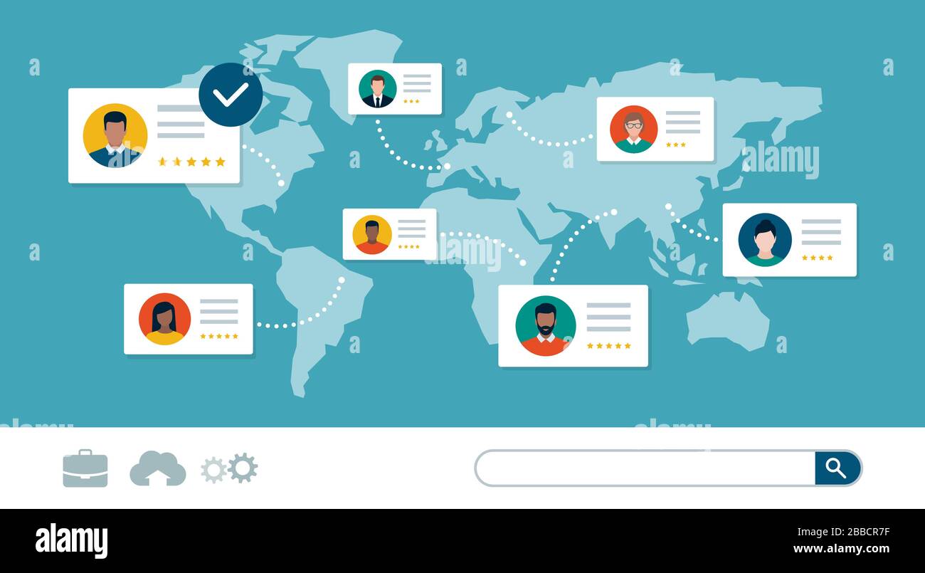 Online world map Stock Vector Images - Alamy