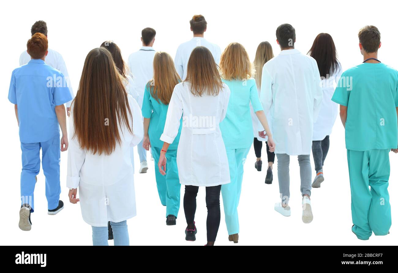 top view. a group of smiling doctors pointing at you Stock Photo - Alamy
