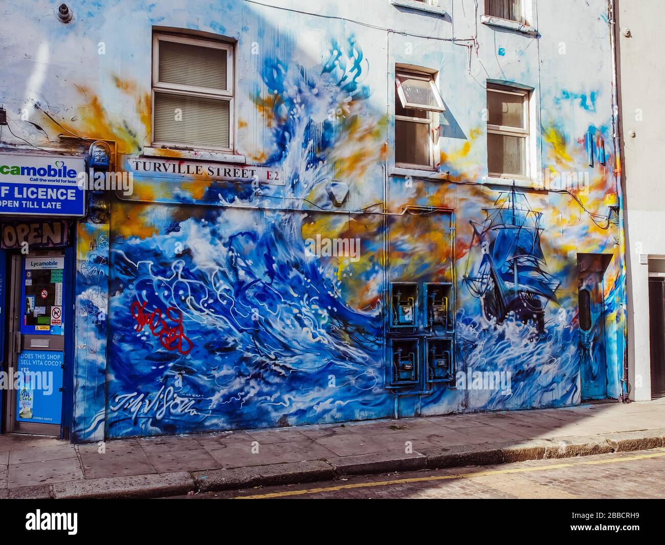 London beautiful street art, workart in Shoreditch, East London Stock ...