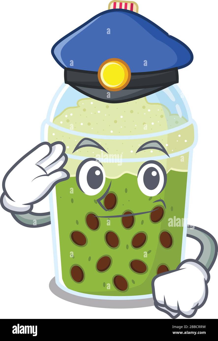 A picture of matcha bubble tea performed as a Police officer Stock ...