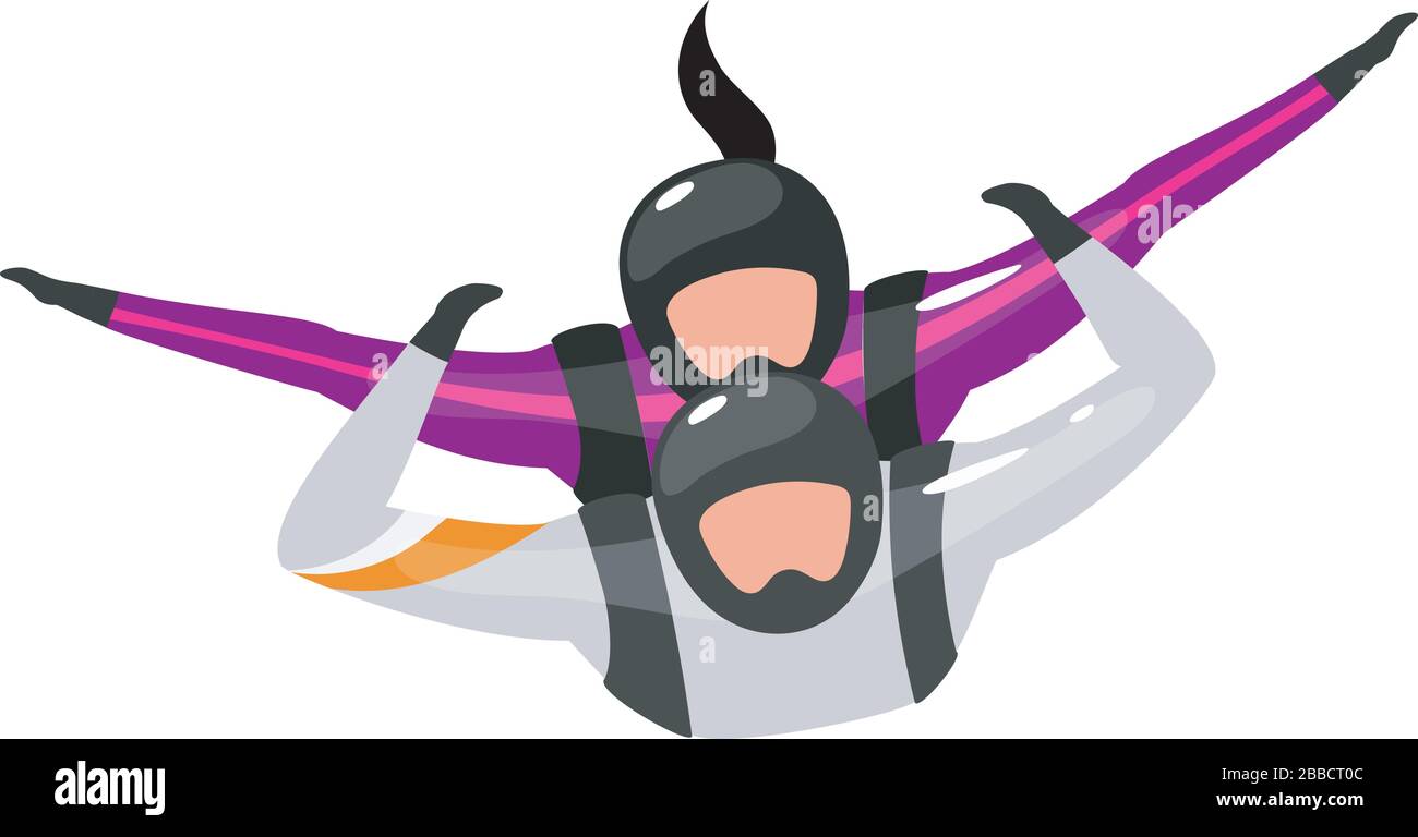 Tandem free-fall flat vector illustration Stock Vector Image & Art - Alamy