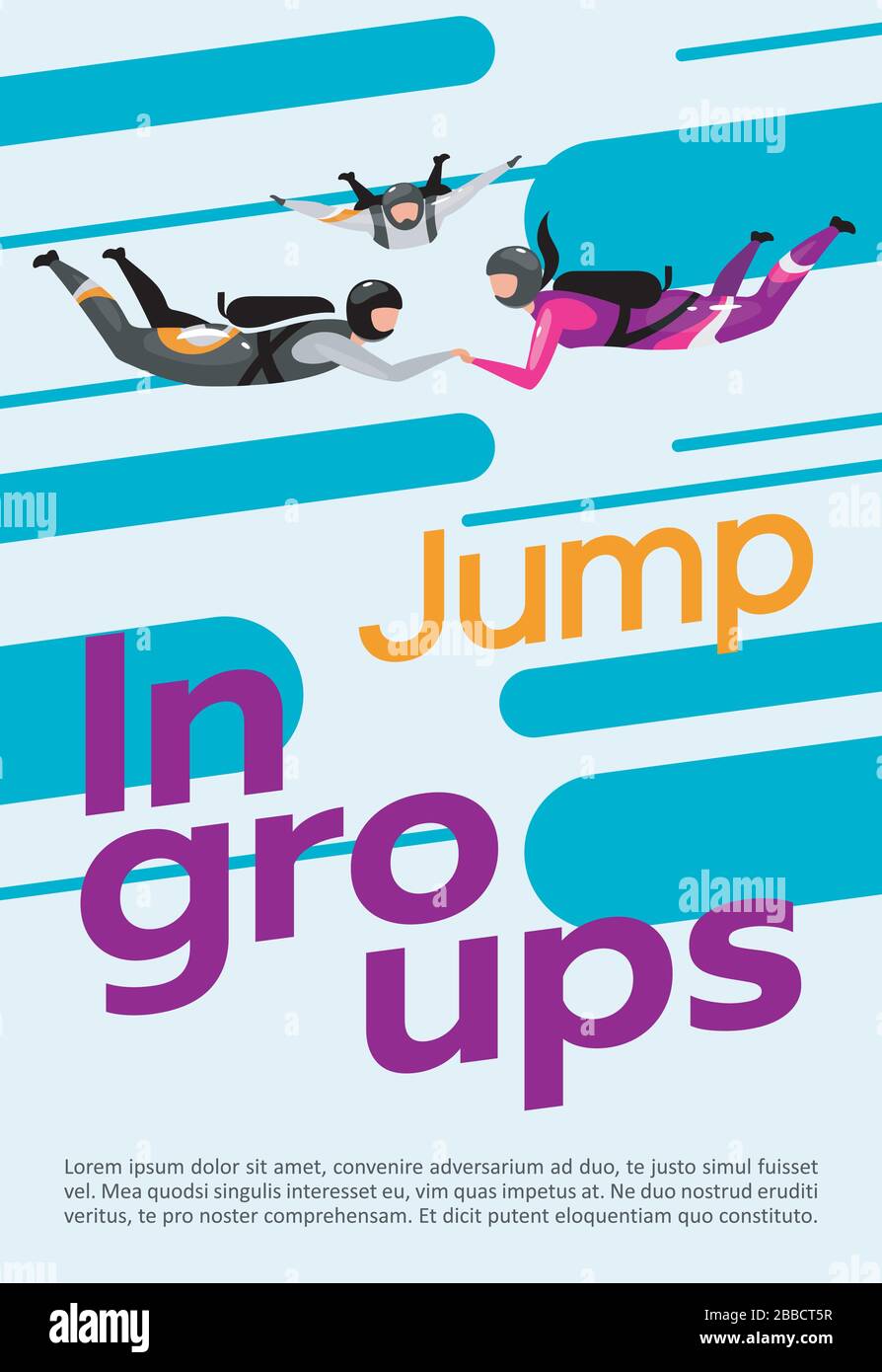 Jump in groups poster vector template Stock Vector Image & Art - Alamy