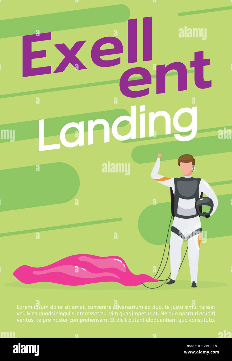Excellent landing poster vector template Stock Vector Image & Art - Alamy