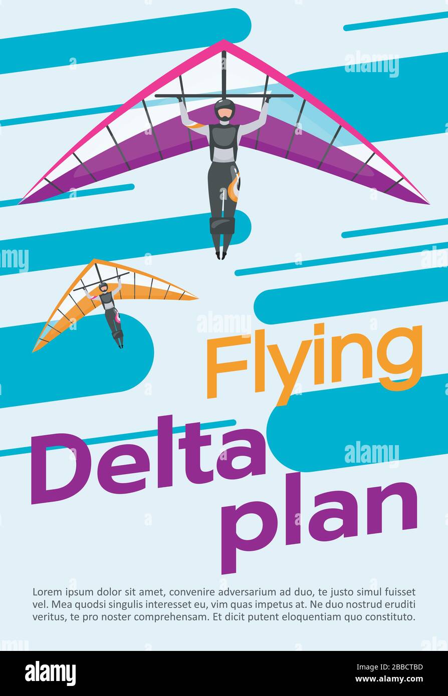 Flying delta plan poster vector template Stock Vector Image & Art - Alamy