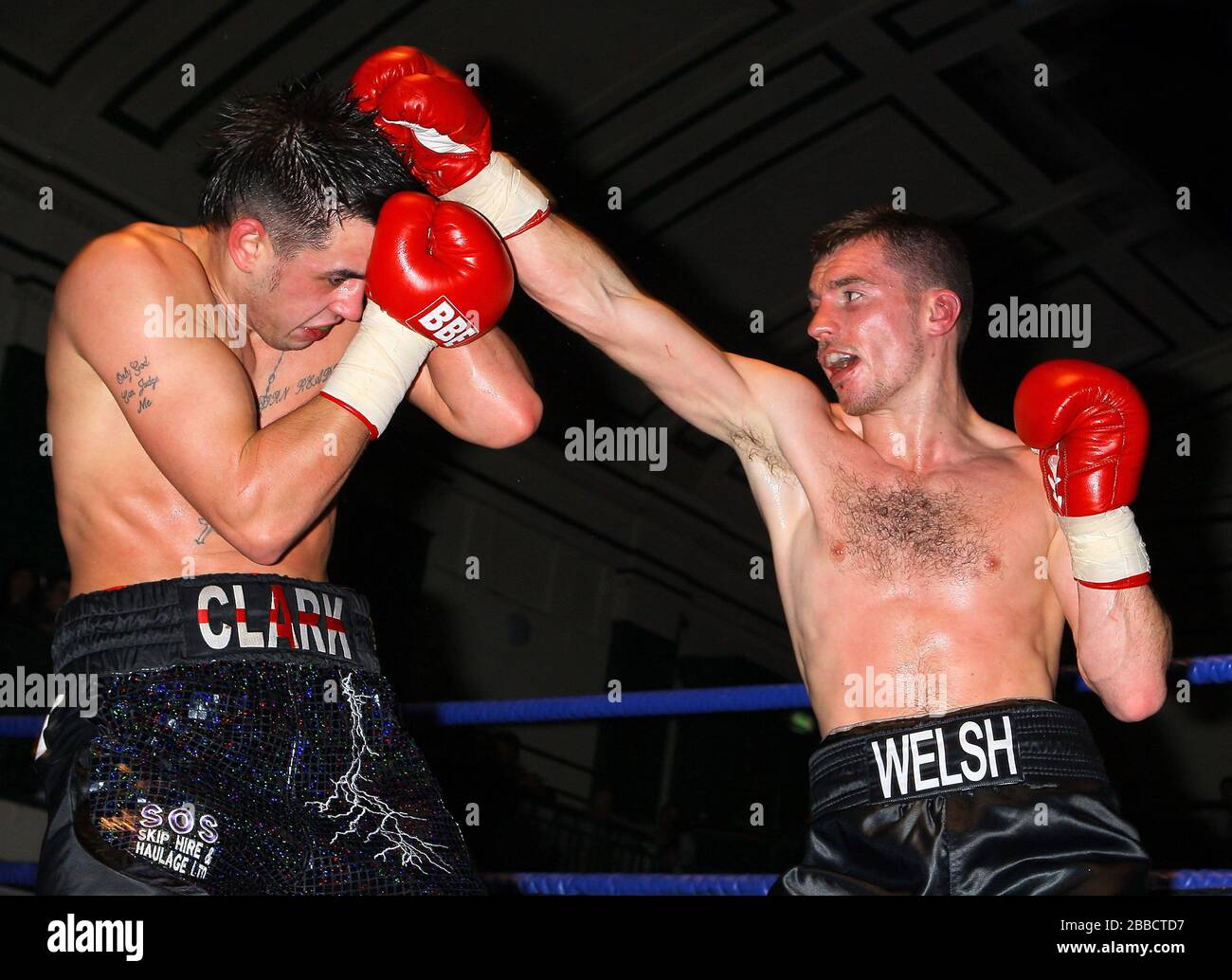 Martin Welsh (black shorts) defeats Ryan Clark (black/white shorts) in ...
