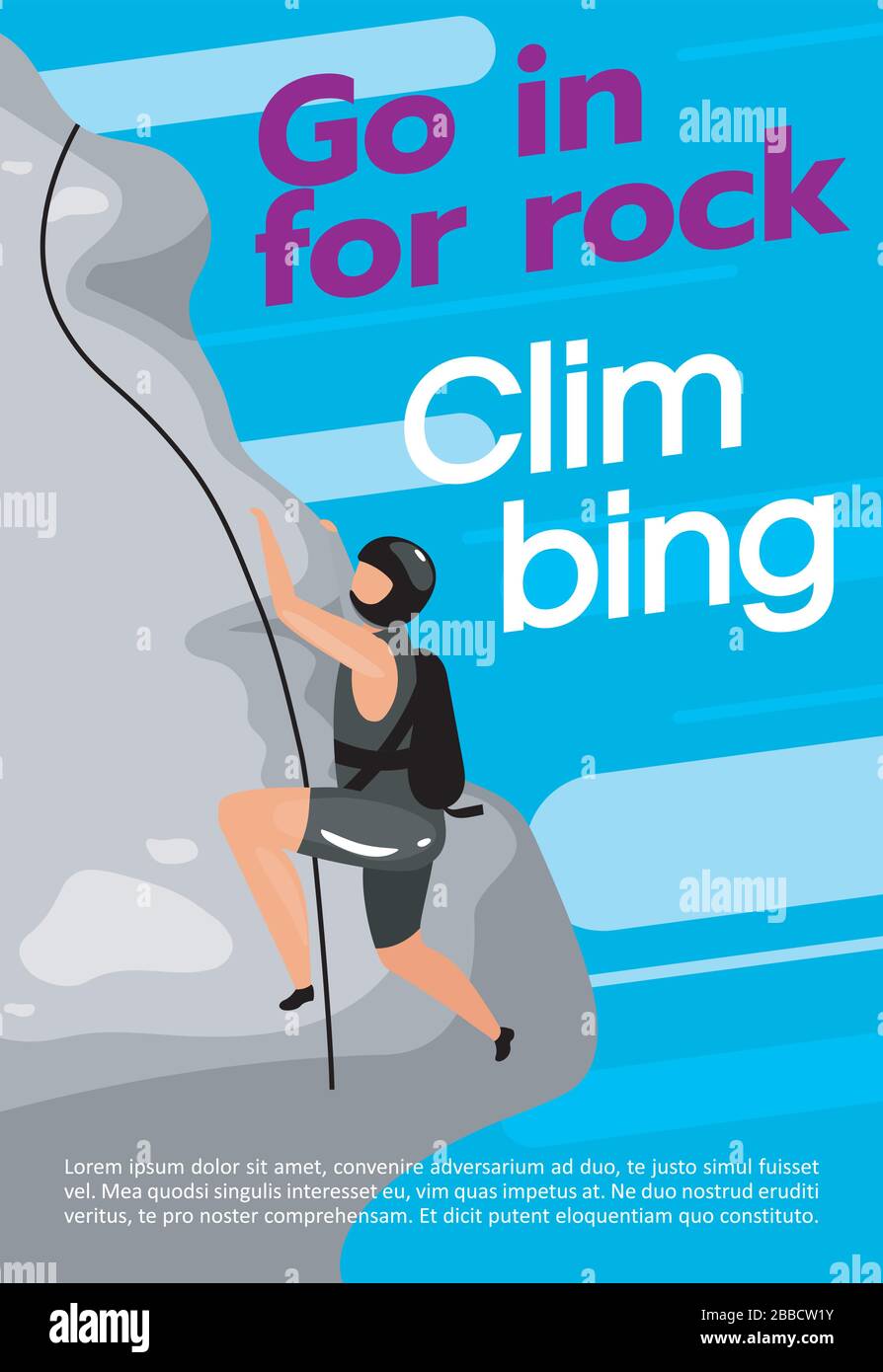 Go in for rock climbing poster vector template Stock Vector Image & Art ...
