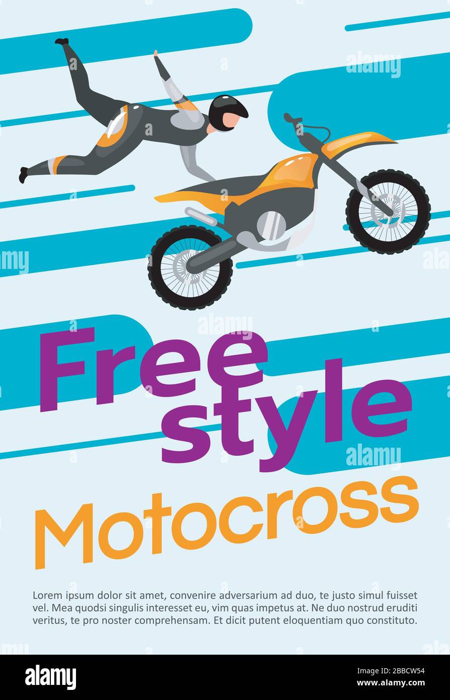 Freestyle motocross poster vector template Stock Vector Image & Art - Alamy