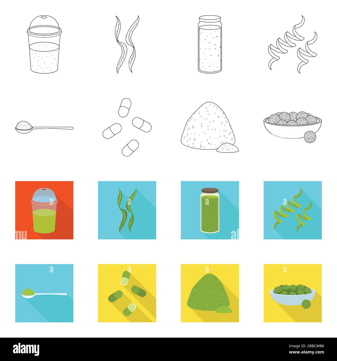 Vector design of protein and sea logo. Collection of protein and ...