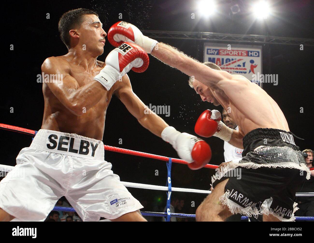 Lee Selby (white shorts) defeats Ben Jones in a Super-Featherweight ...