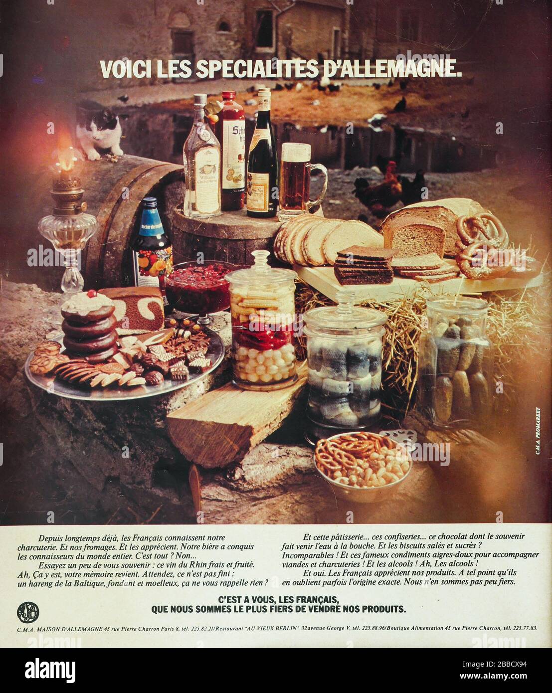 Advertising page for German typical alimentary products, Backcover of ...
