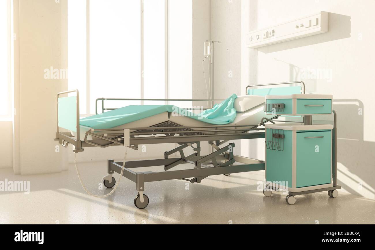 Clean hospital room 3d rendering Stock Photo - Alamy