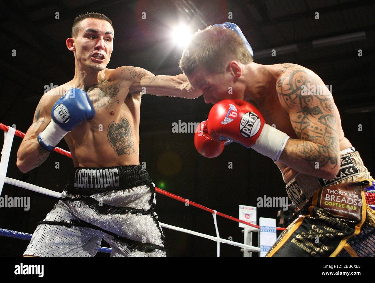 Pat McAleese (gold/black shorts) draws with Lee Noble in a Light ...