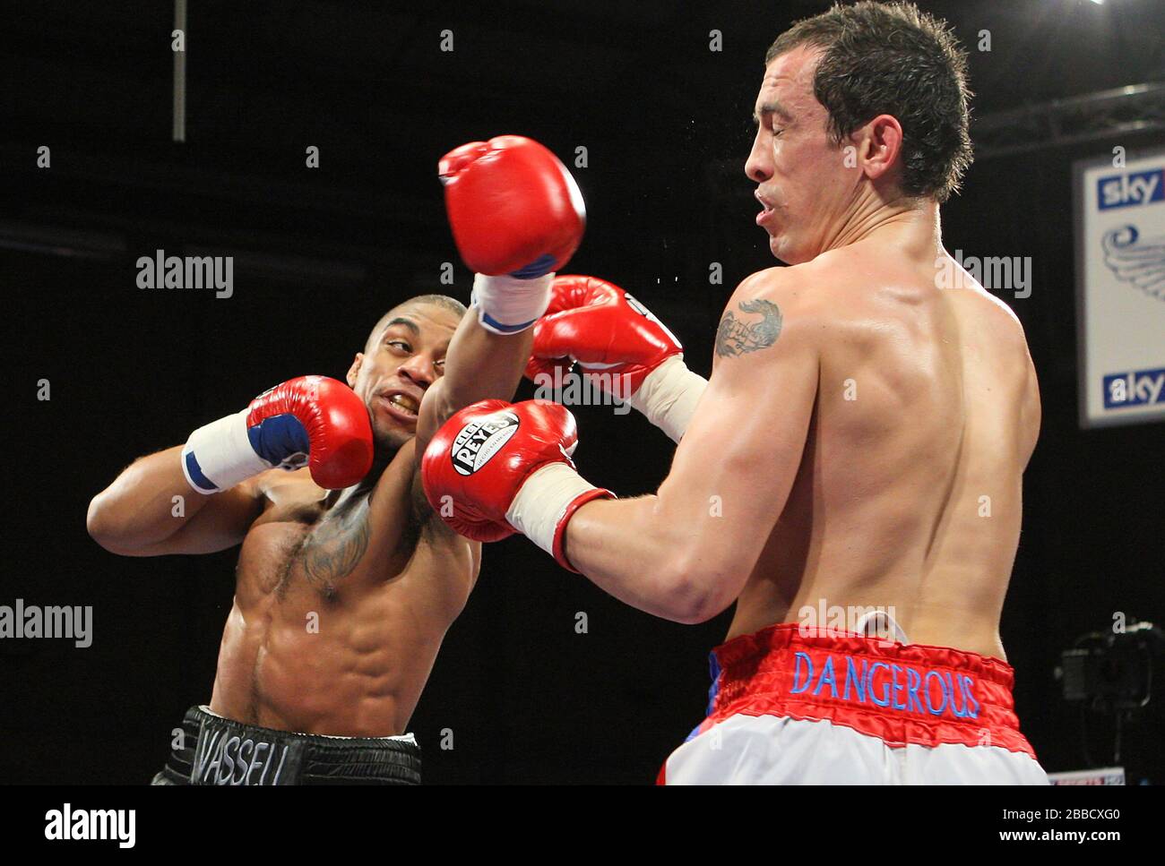 Denton Vassell (black shorts) defeats Kevin McCauley in a Welterweight ...